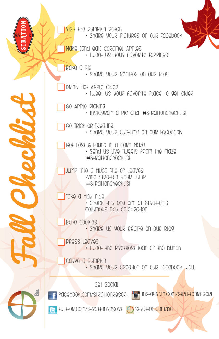 FallChecklist - STRATTON MOUNTAIN BLOG